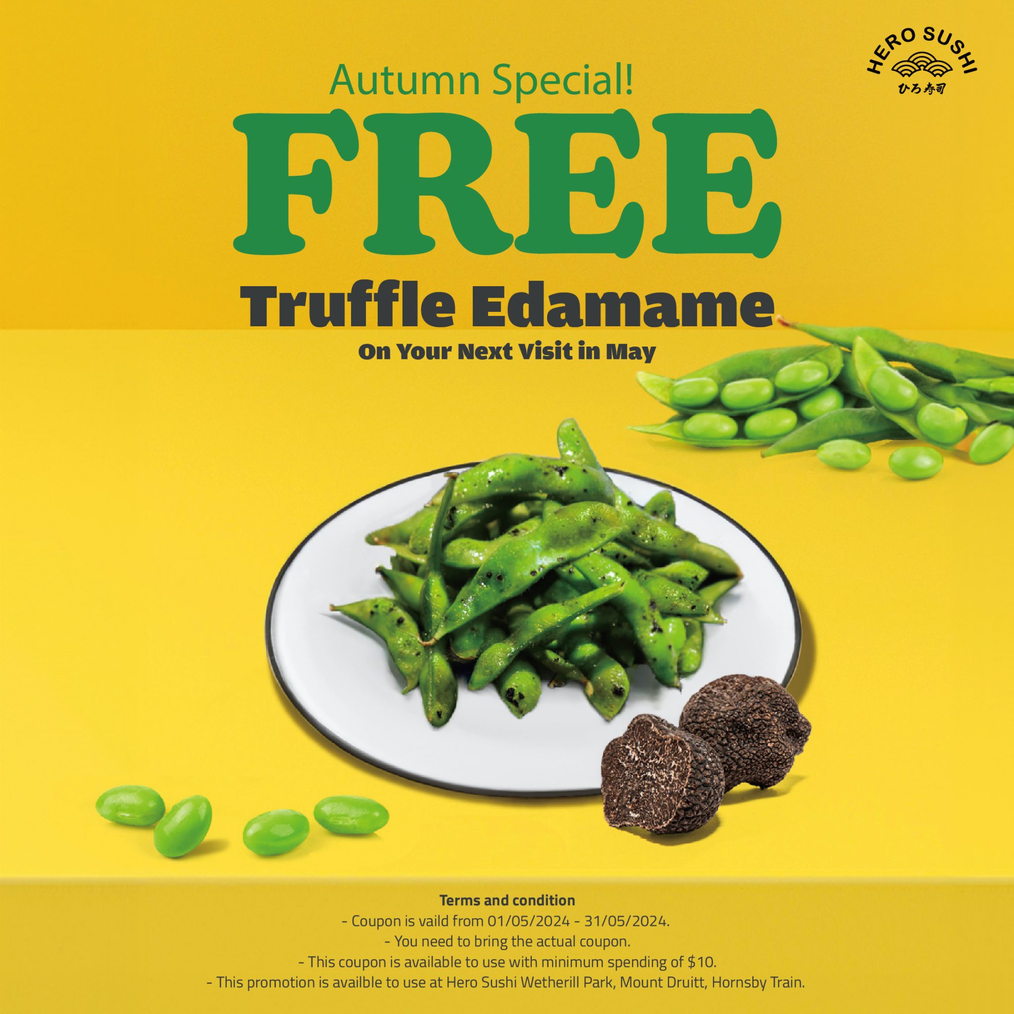 Enjoy Free Truffle Edamame! – Hero Sushi